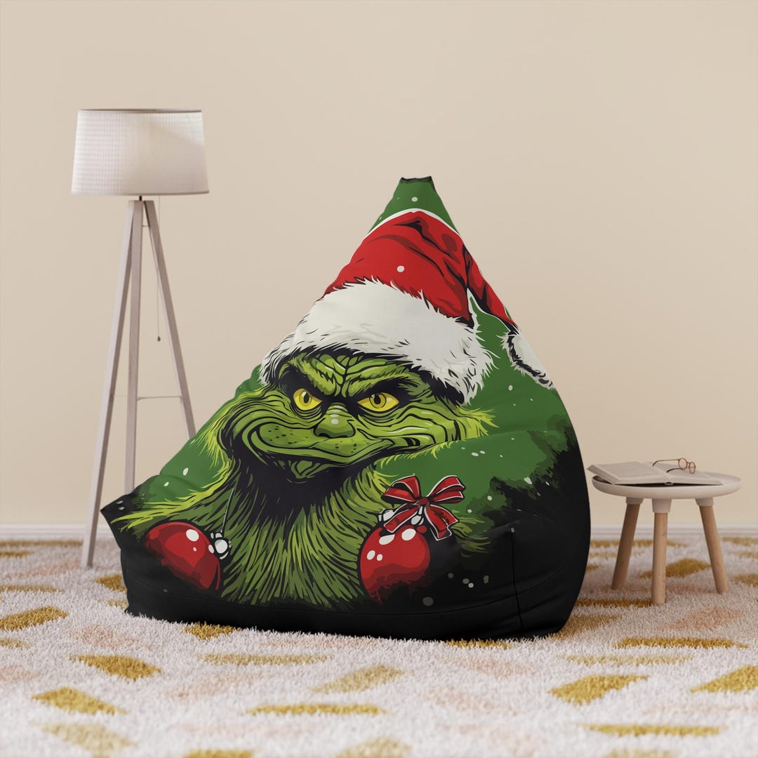 Christmas Bean Bag Chair Cover, Grinch, Holiday, Bean Bag Chair Cover ...