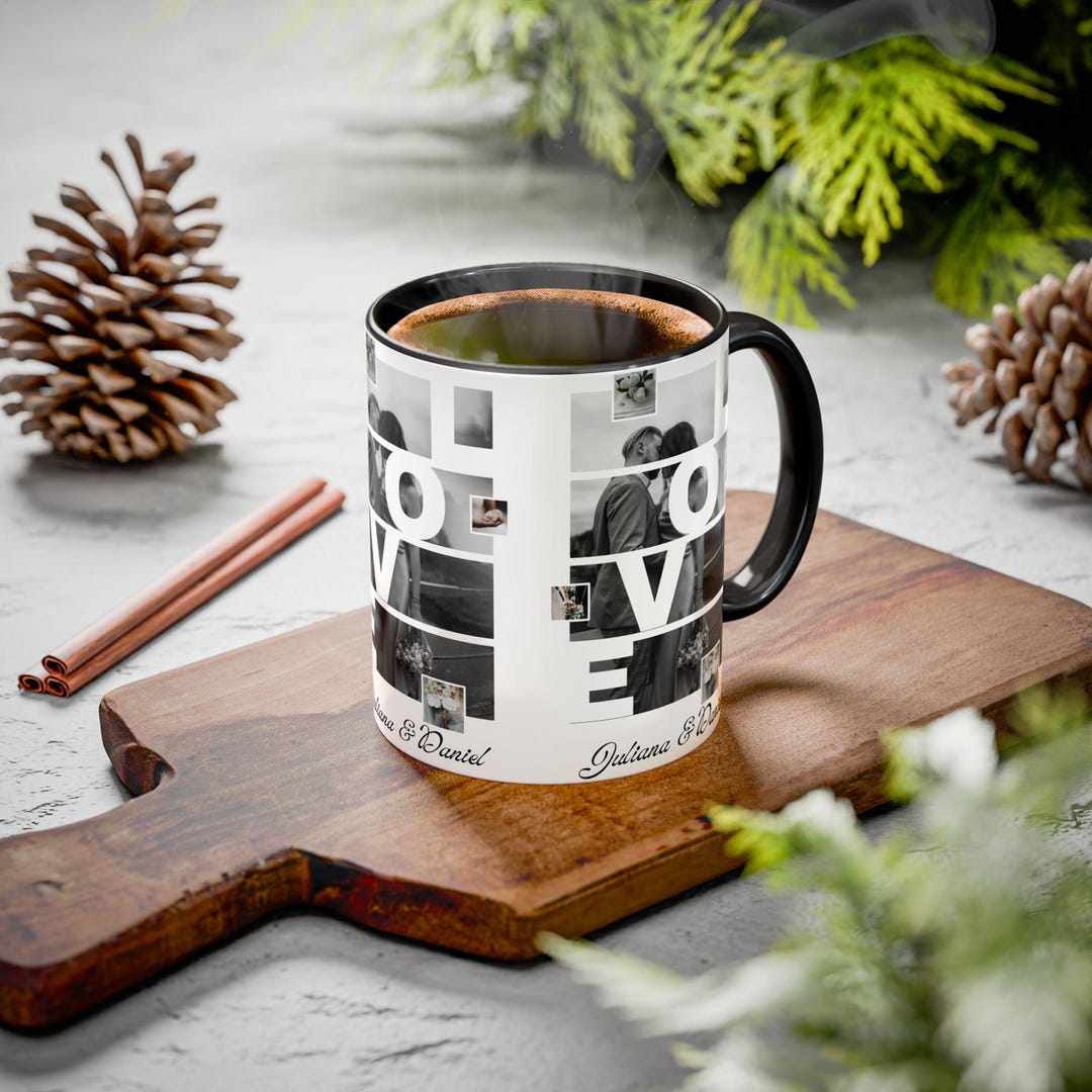 Personalized Photo Collage Mug, Custom Coffee Cup, Vibrant Colors - Etsy