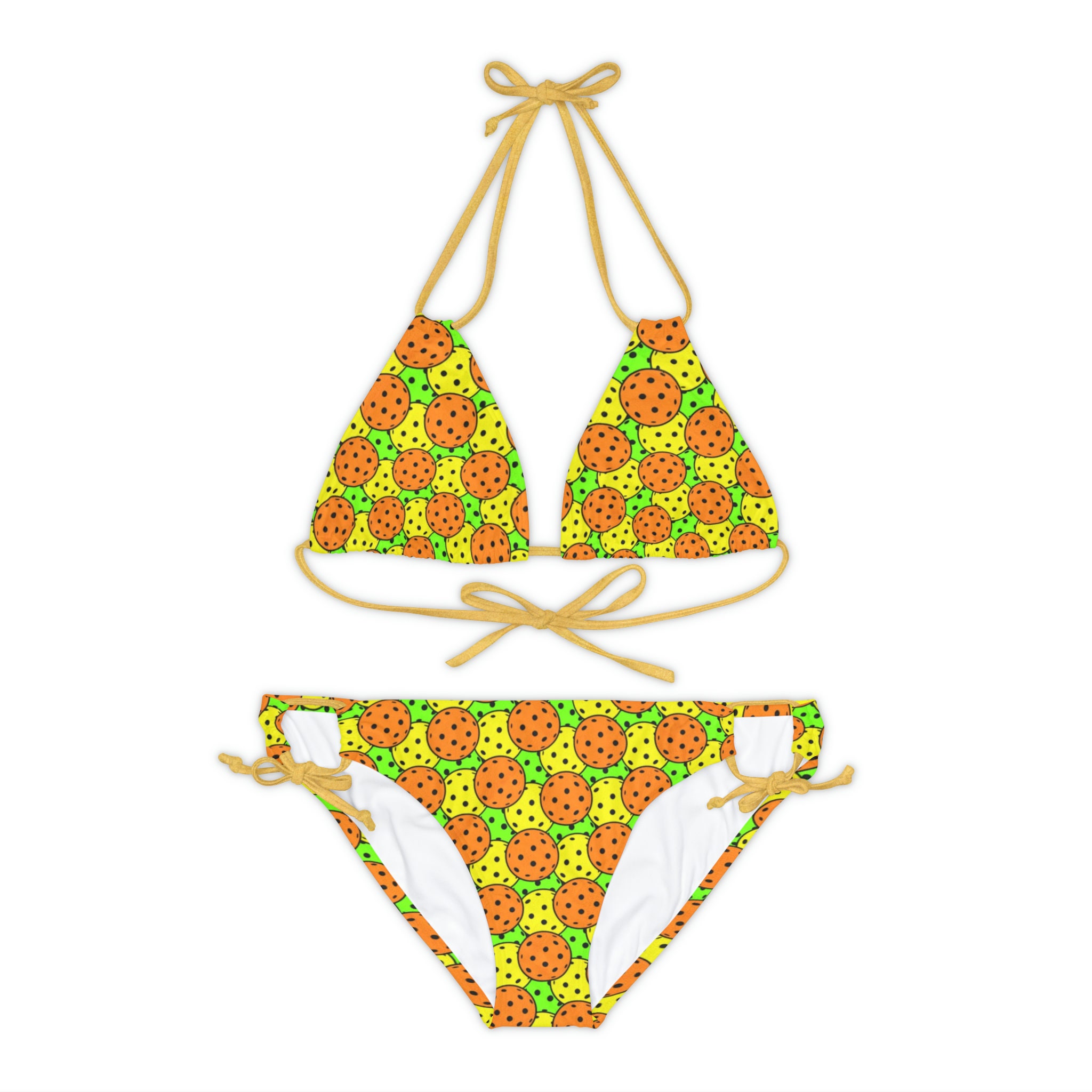 Pickleball Strappy Bikini Set Womens Swimsuit Womens Bathing Etsy
