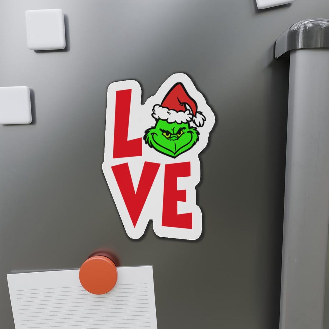 Grinch Die-cut Magnet | Merry Grinchmas Fridge Magnet | Funny Christmas ...