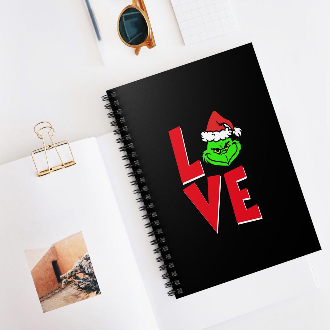 Grinch Spiral Notebook | Merry Grinchmas Ruled Line Journal | Funny ...