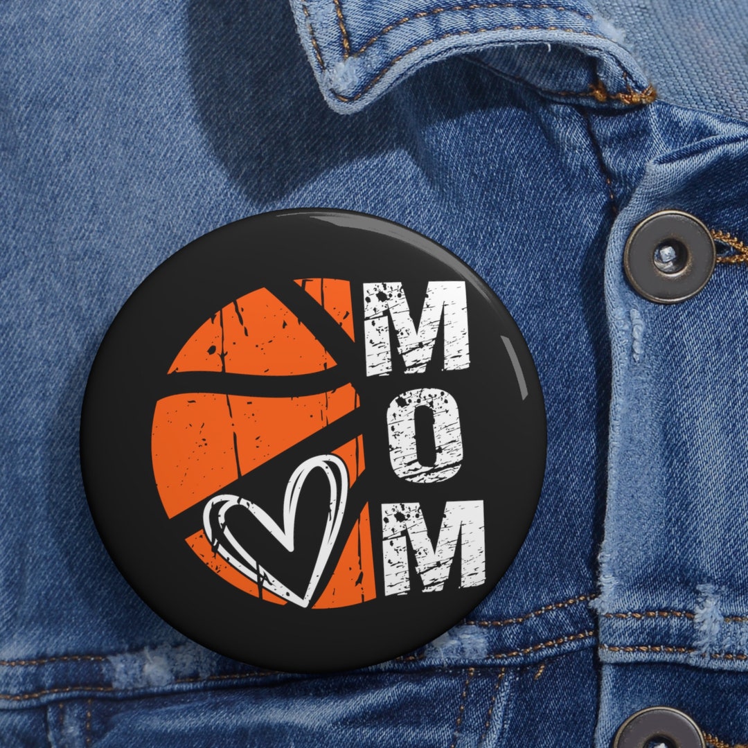 Basketball Mom Custom Pin Buttons, Custom Button, Lapel Pin, Backpack ...