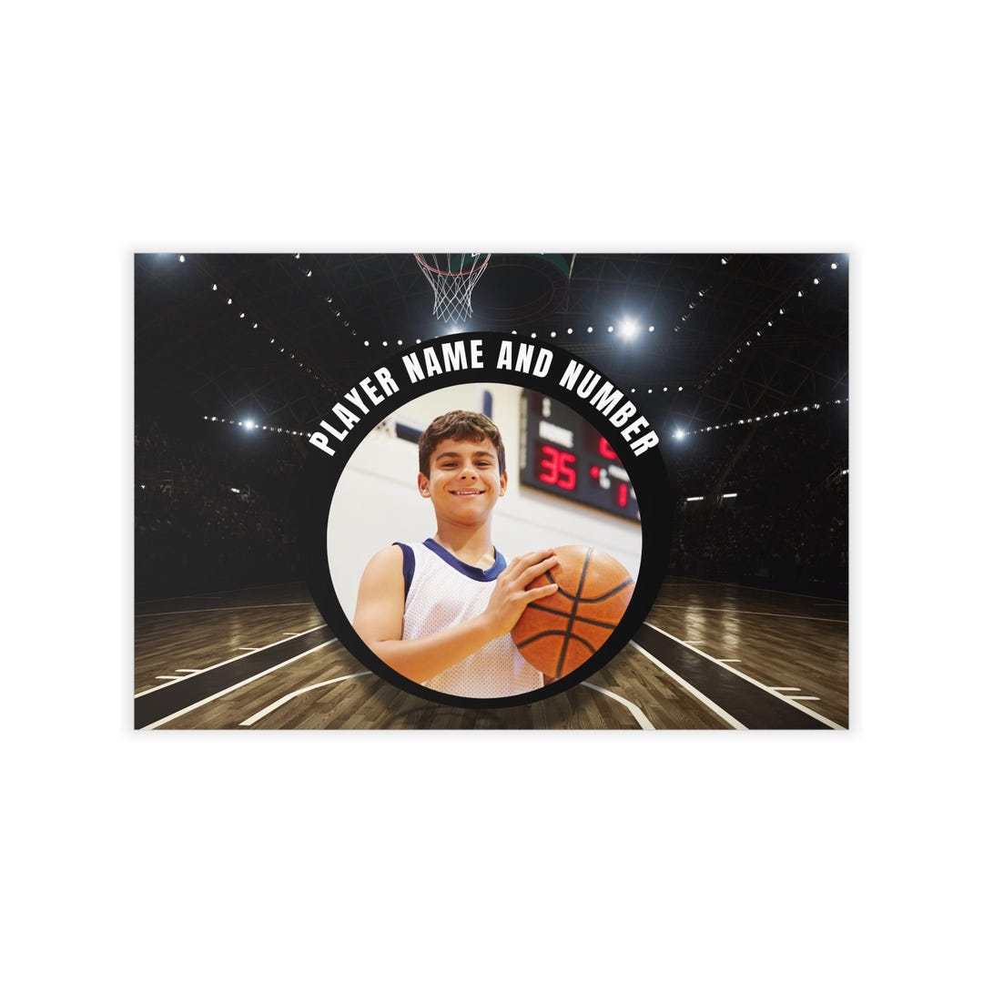 Personalized Basketball Player Wall Decal, Removable Polyester Sticker ...