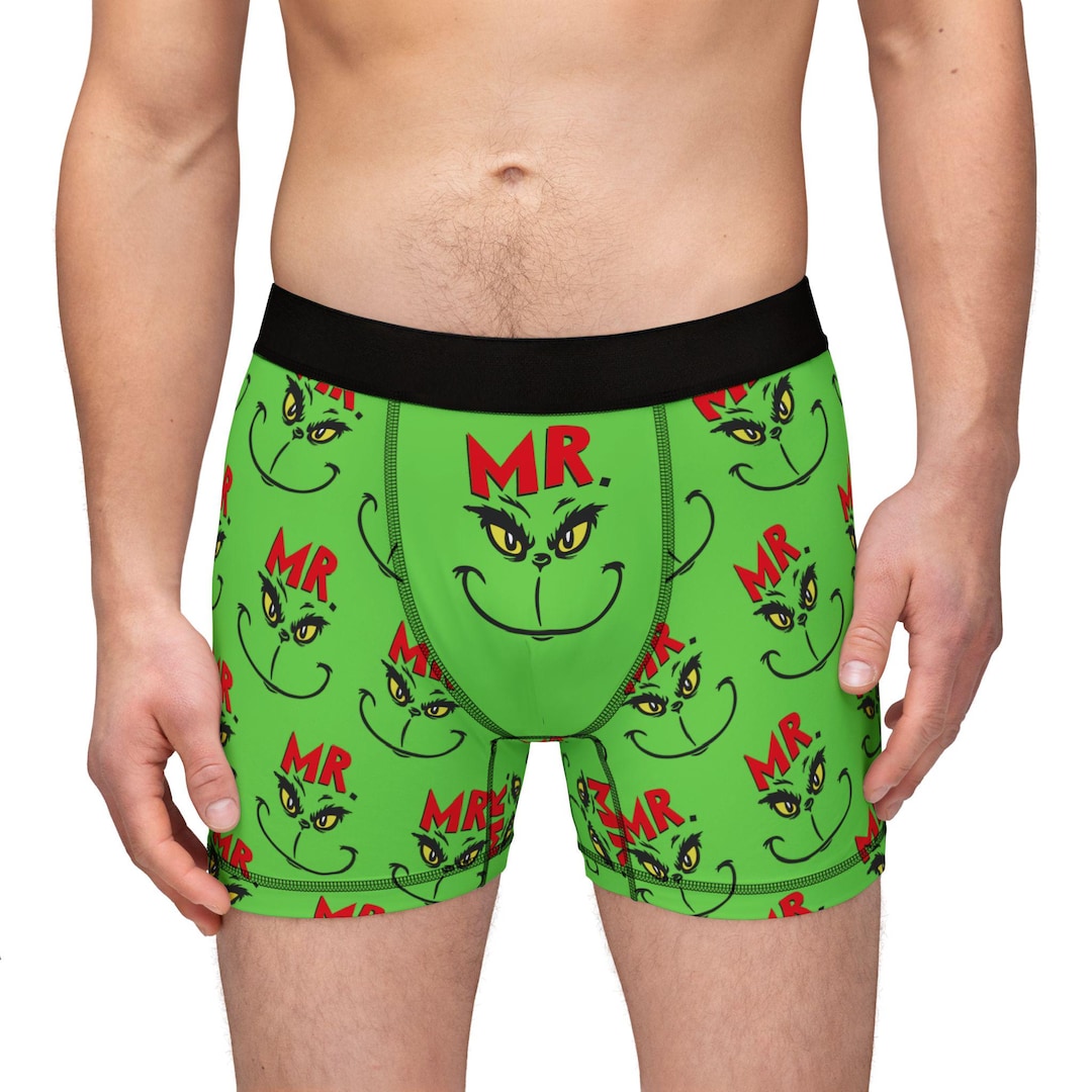 Funny Grinch Boxer Briefs | Merry Grinchmas Underwear - Etsy