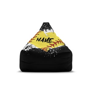 Personalized Softball Bean Bag Chair Cover, Home Gifts, Custom Bean Bag ...
