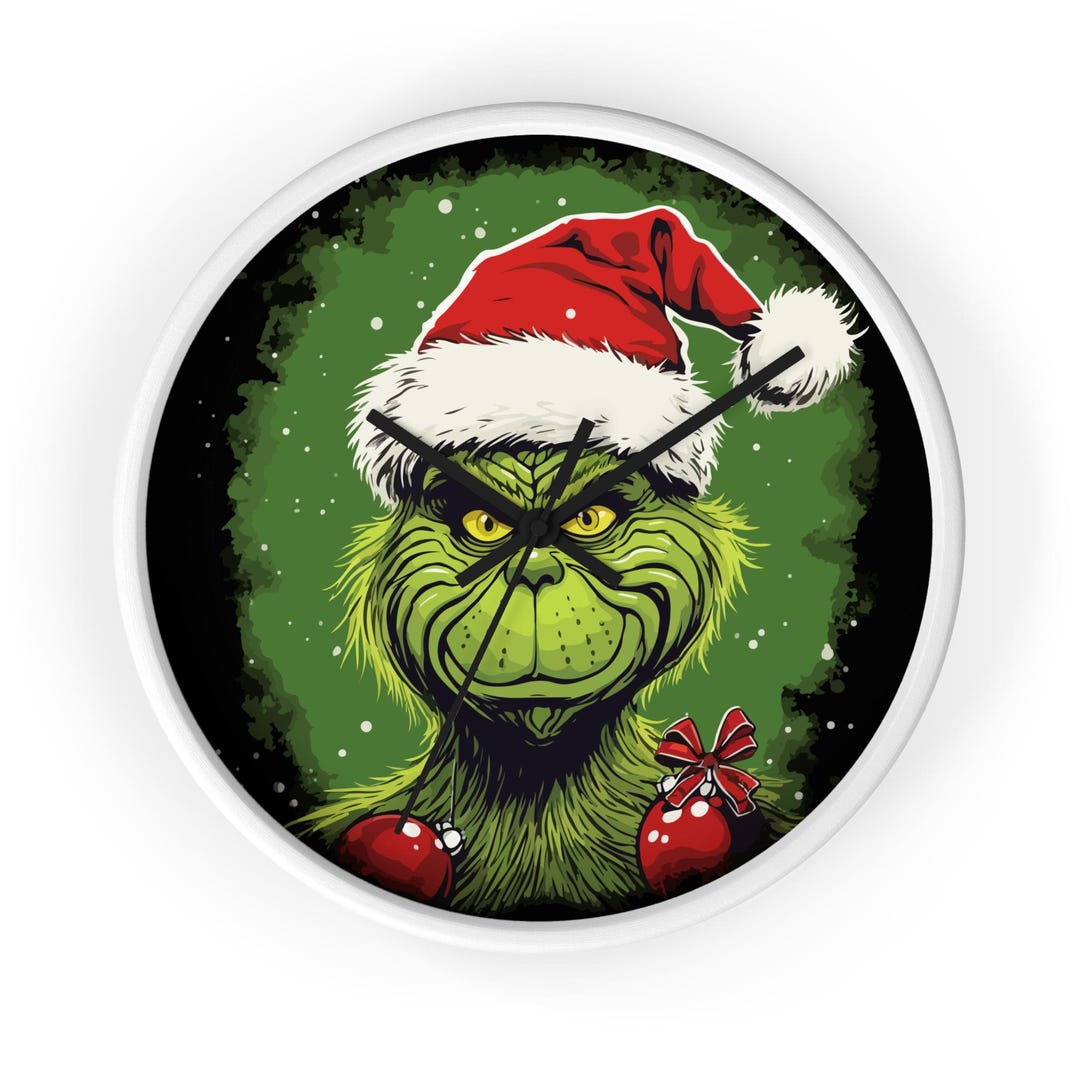 Christmas Wall Clock, Grinch, Holiday, Christmas, Grinch Clock, Wall ...