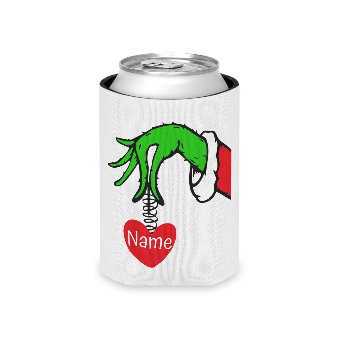 Personalized Christmas Can Cooler, Grinch, Christmas, Holiday ...