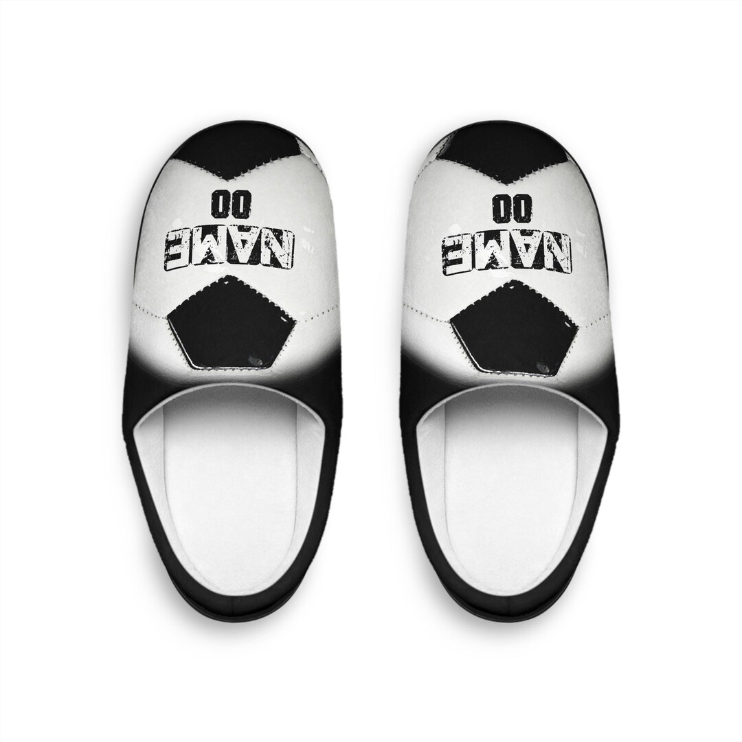 Personalized Soccer Slippers, Custom Flannel Fleece House Shoes - Etsy