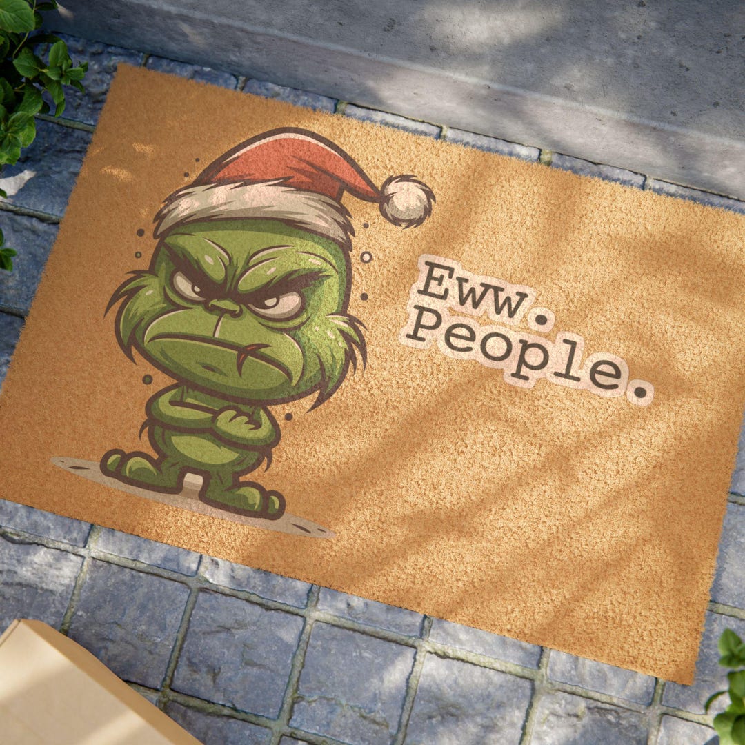 Funny Grinch Doormat | Christmas Welcome Mat - Etsy