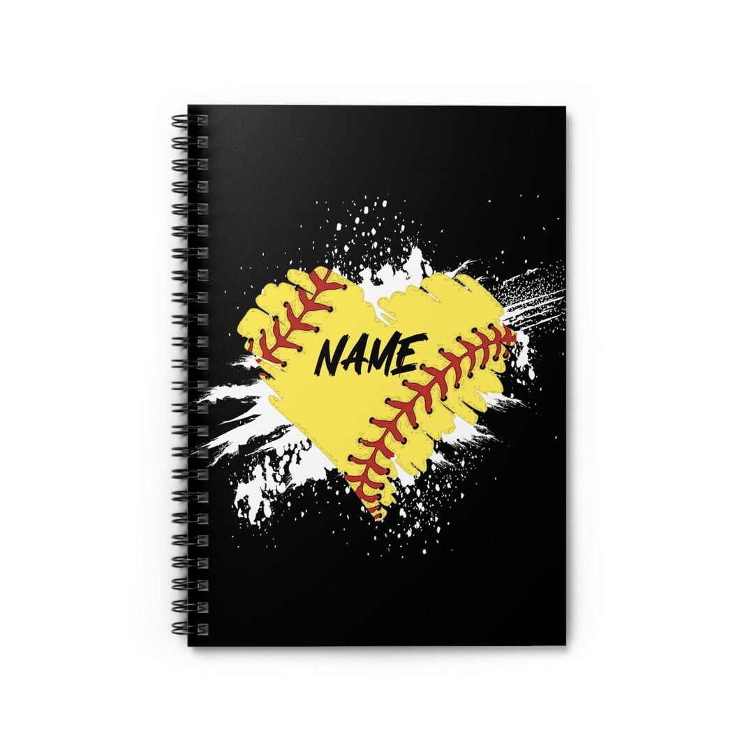 Personalized Softball Spiral Notebook - Ruled Line, Journal, Writing ...