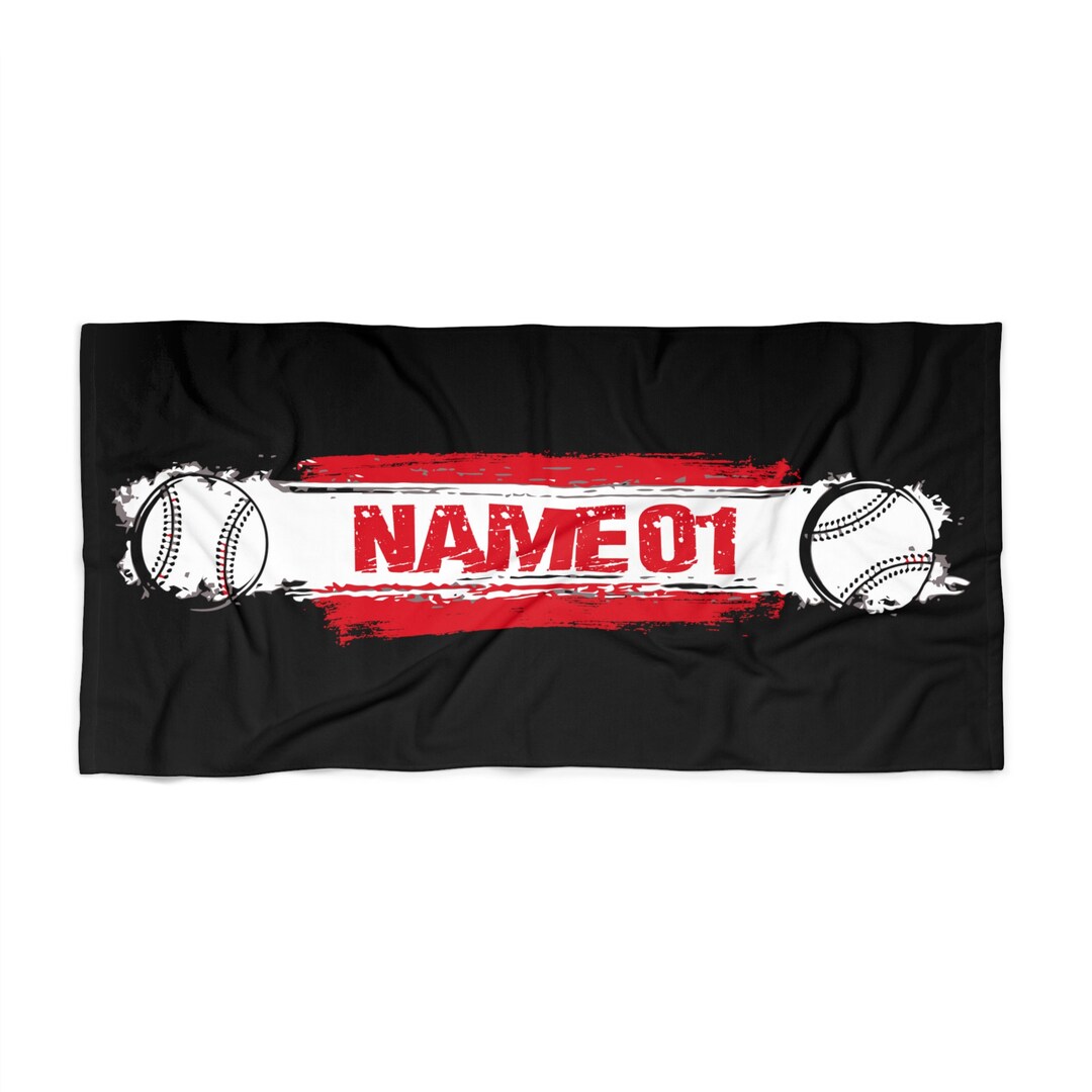 Personalized Baseball Beach Towel, Custom Towel, Summer Towel, Pool ...