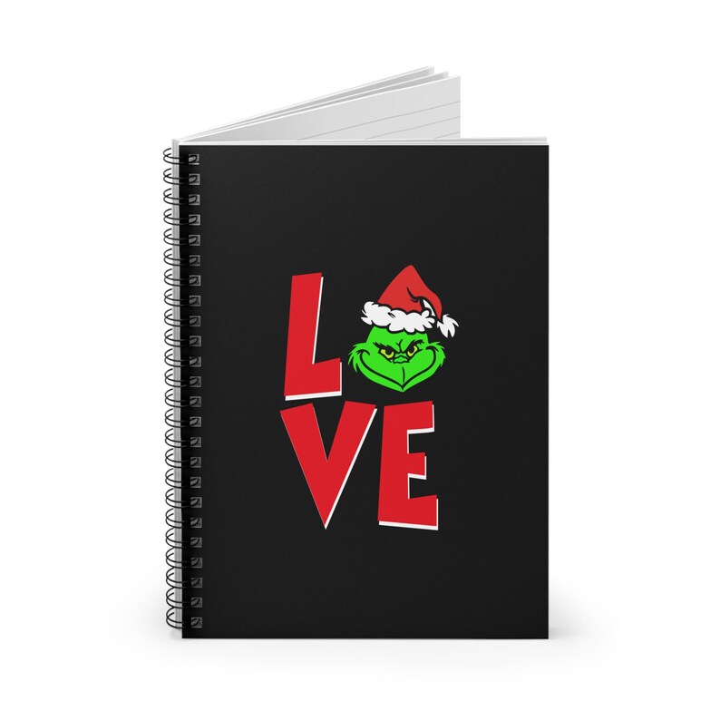Grinch Spiral Notebook | Merry Grinchmas Ruled Line Journal | Funny ...