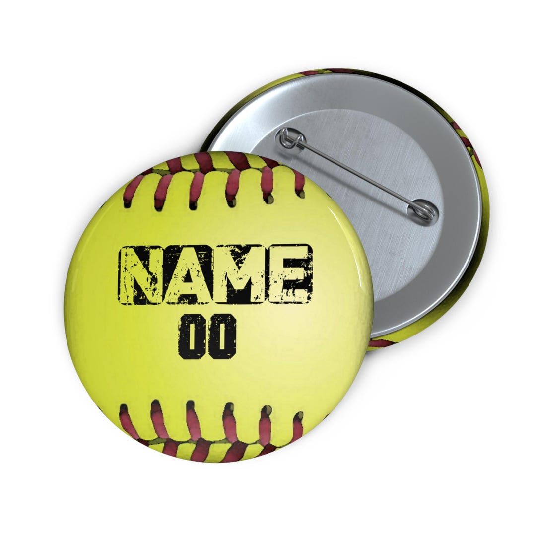 Personalized Softball Custom Pin Buttons, Home Gifts, Lapel Pin ...