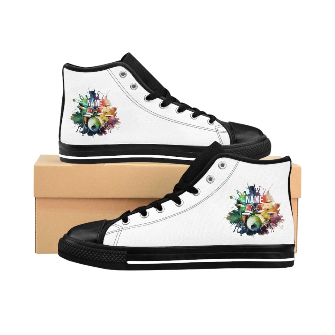 Personalized Drummer Men's Classic Sneakers, Custom Shoes, Mens Shoes ...