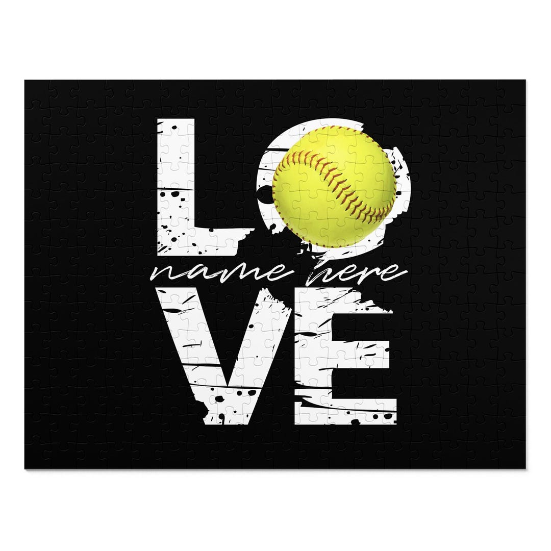 Personalized Softball Jigsaw Puzzle, Custom Puzzle, Puzzle Box, Gifts ...