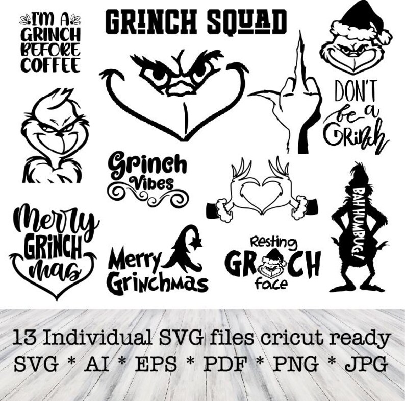 Grinch SVG Bundle, Holiday Cut Files (digital Download) - Etsy
