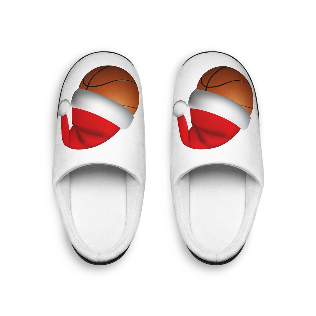 Basketball Christmas Men's Indoor Slippers, Slipper, Holiday Slippers ...