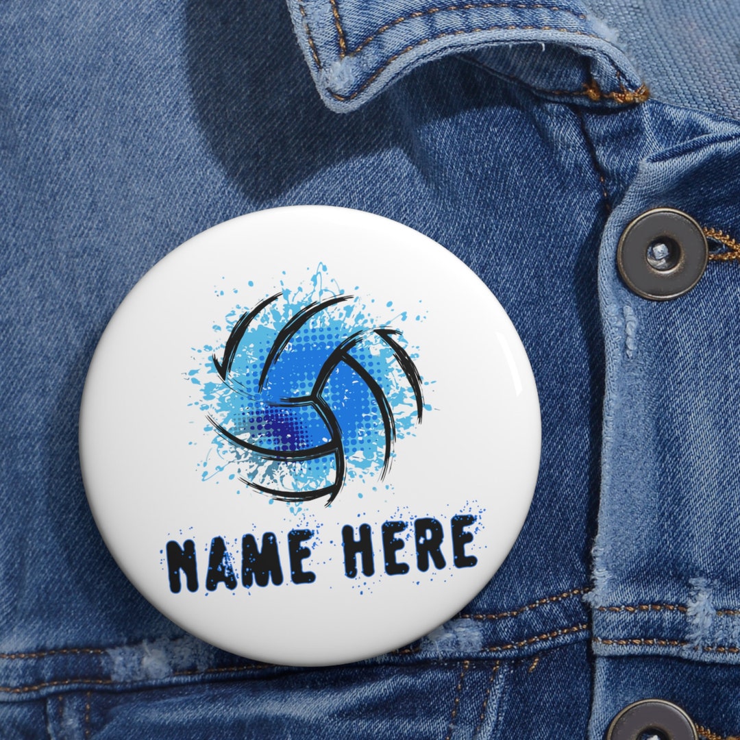 Personalized Volleyball Custom Pin Buttons, Custom Button, Lapel Pin ...