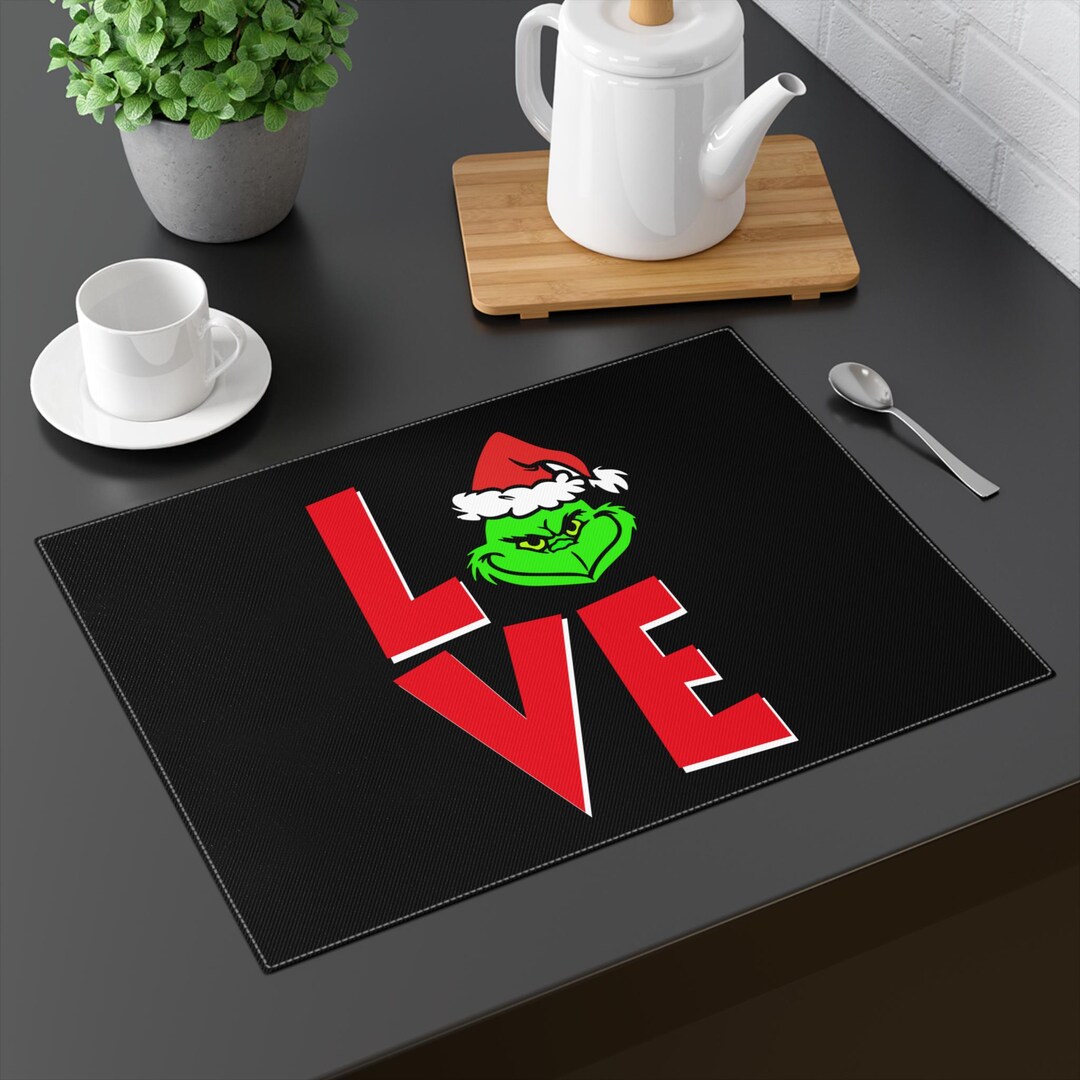 Grinch Placemat | Merry Grinchmas Table Decor | Cotton Dining Mat - Etsy