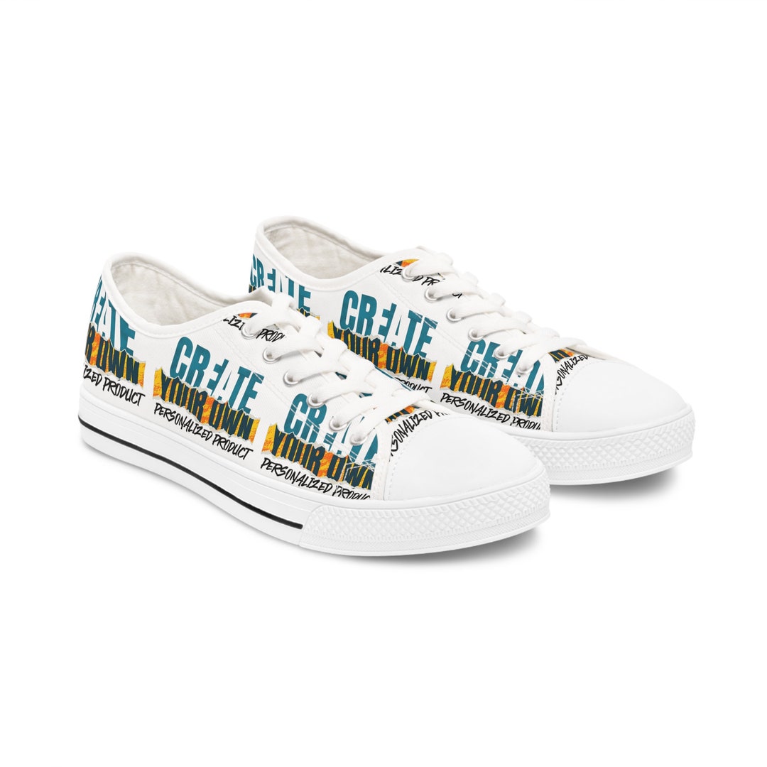 CREATE YOUR OWN Women's Low Top Sneakers, Custom Shoes, Personalized ...