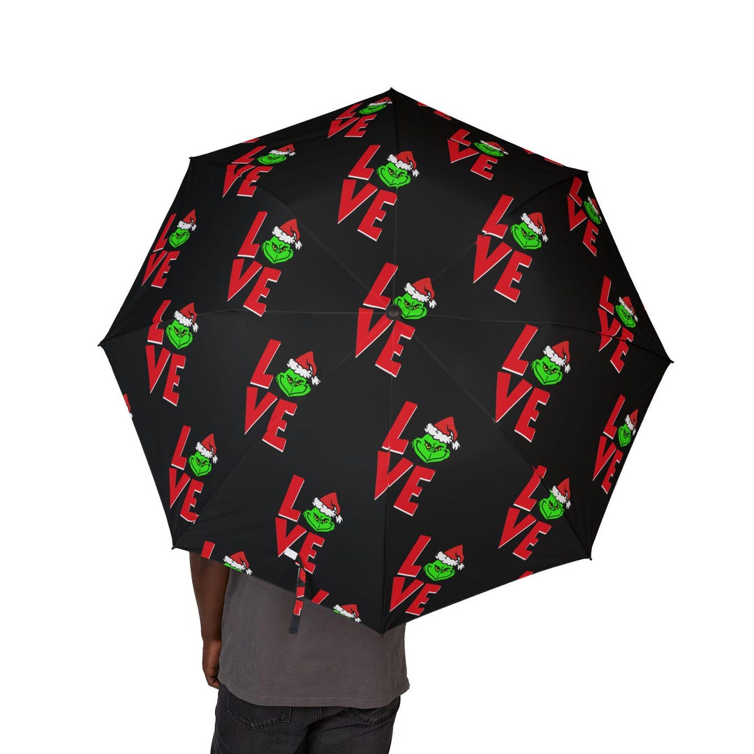 Grinch Love Semi-automatic Umbrella | Christmas Holiday Rain Accessory ...