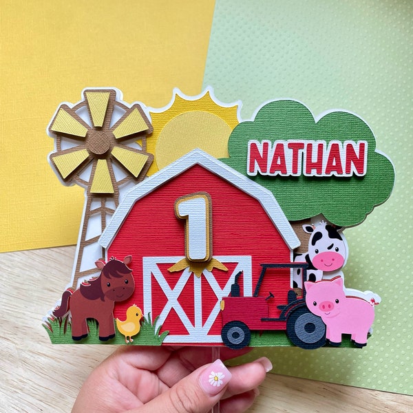 Farm Cake Topper - Etsy