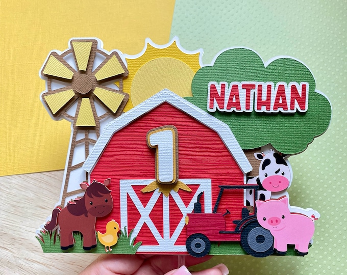 Farm Cake Topper, Barn Cake Topper, Farm Party Decorations - Etsy