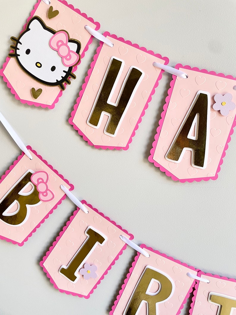 Custom Kitty Birthday Banner Kitty Birthday Decor - Etsy