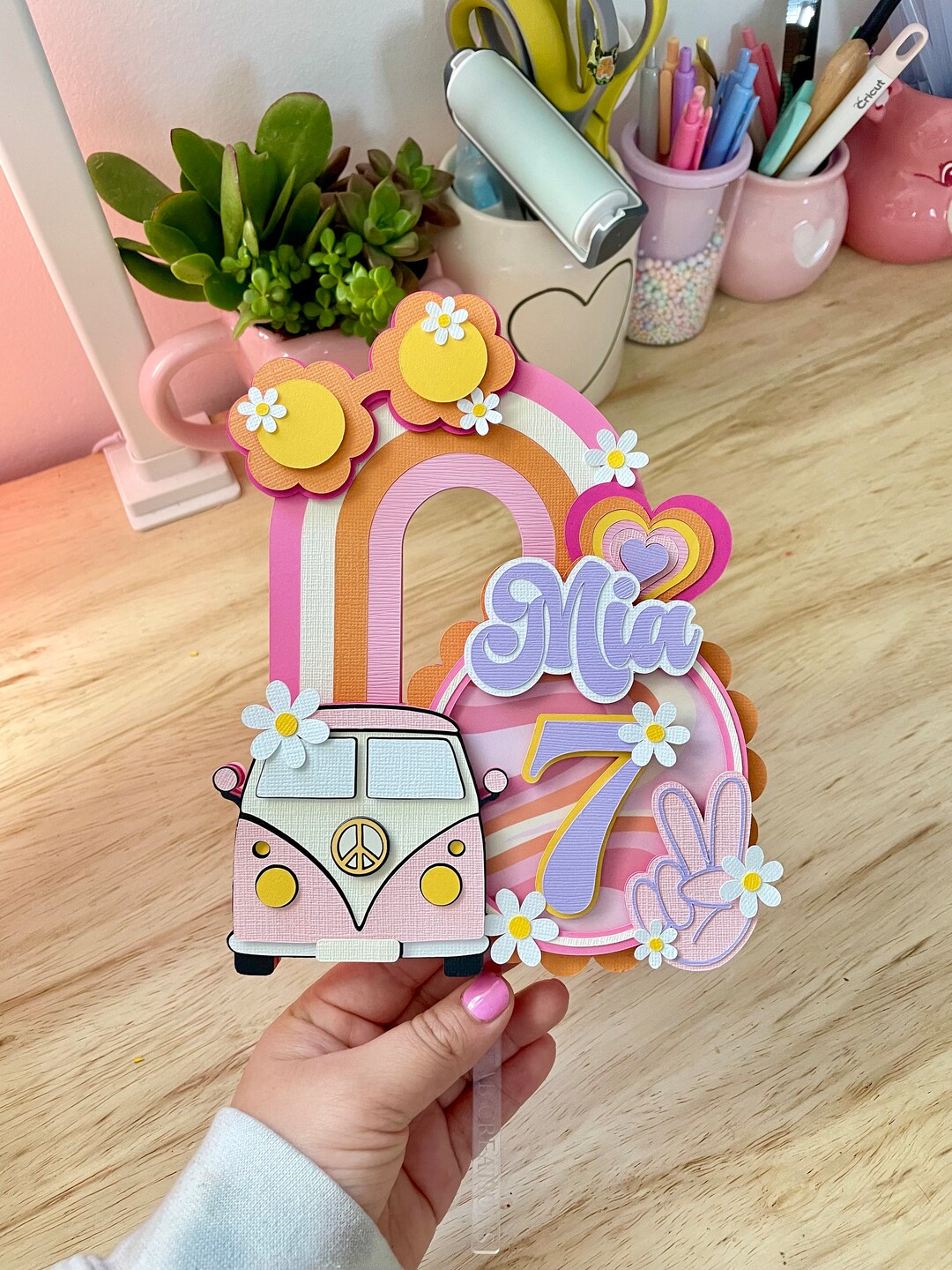 Groovy Cake Topper. Groovy Party Decor, Two Groovy Cake Decor, Groovy ...