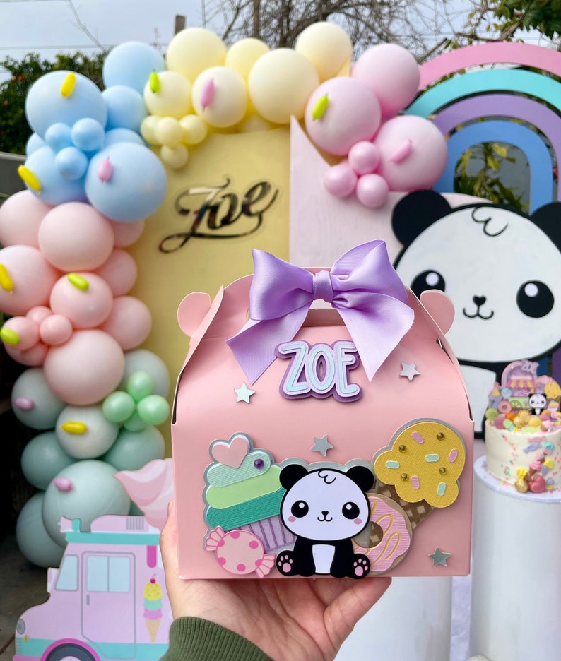 Panda Candy Land Party Decorations, Panda Gable Boxes, Panda Treat ...