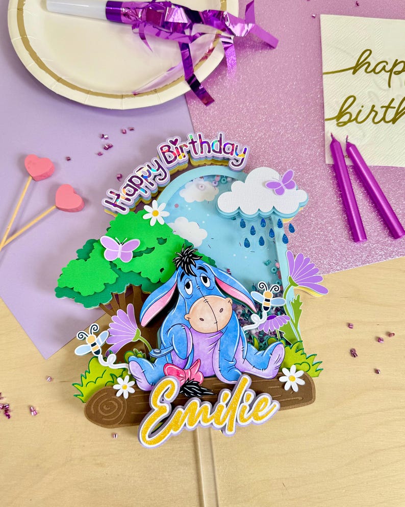 Donkey Cake Topper, Eeyore Cake Topper, Sad Donkey Cake Topper, Pooh ...