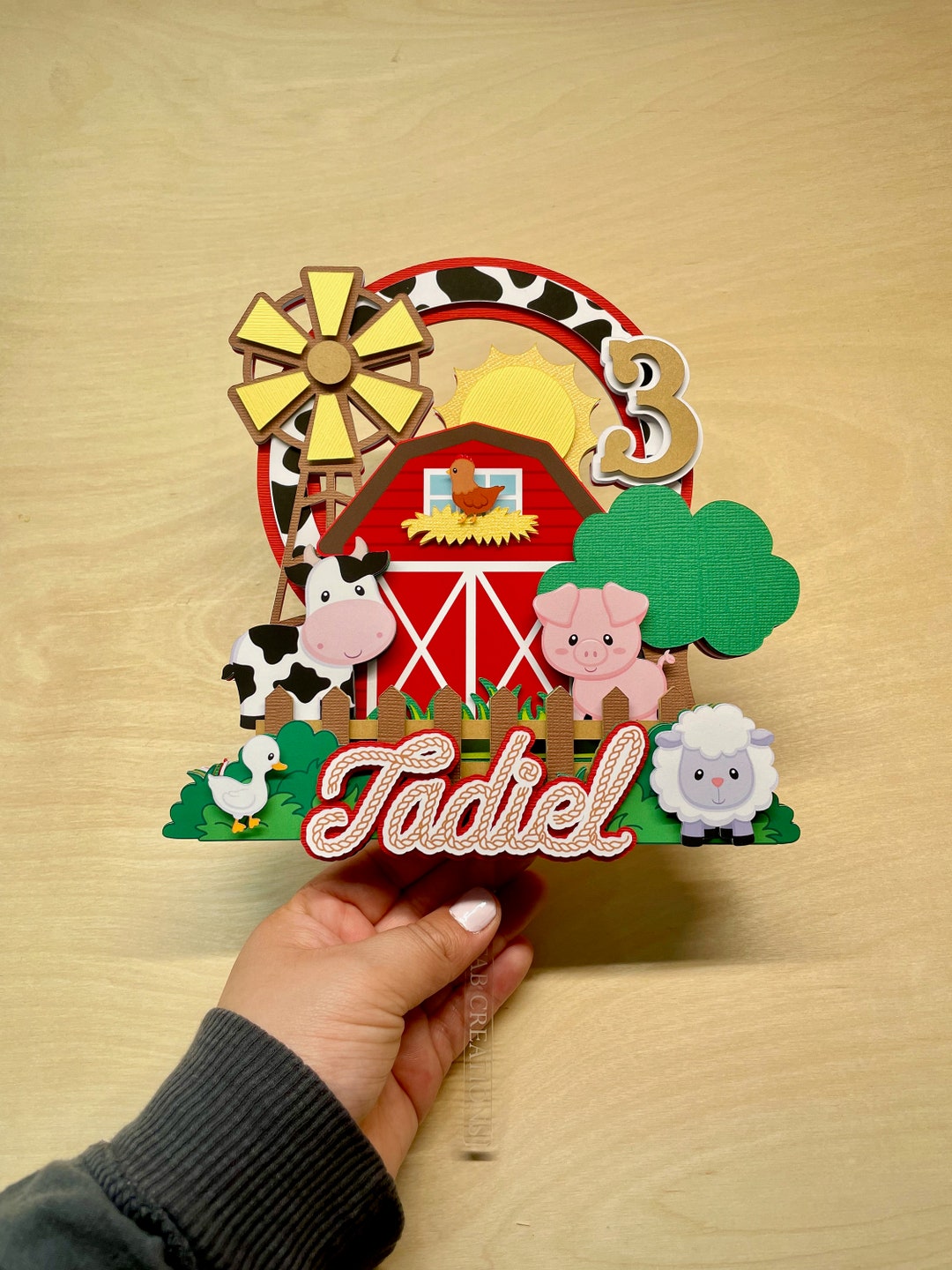 Farm Cake Topper, Farm Birthday Decorations, Barn Animals Cake Toppers ...