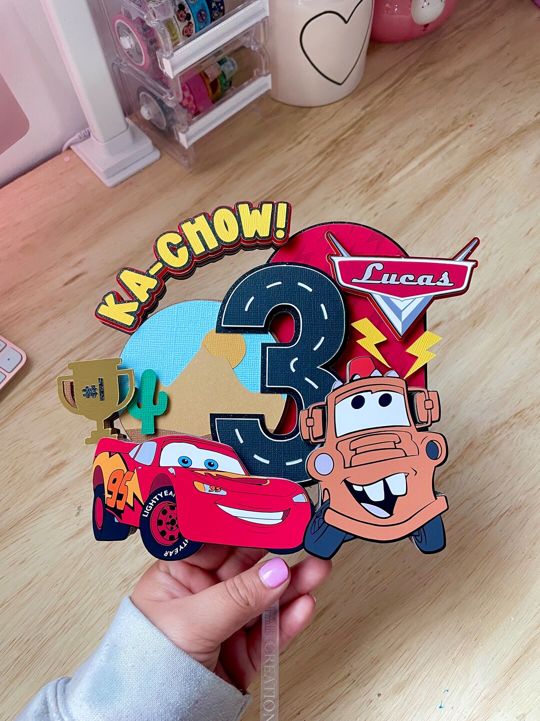 Cars Cake Topper, Custom Mcqueen Cake Topper Decor, Mater Cake Topper ...