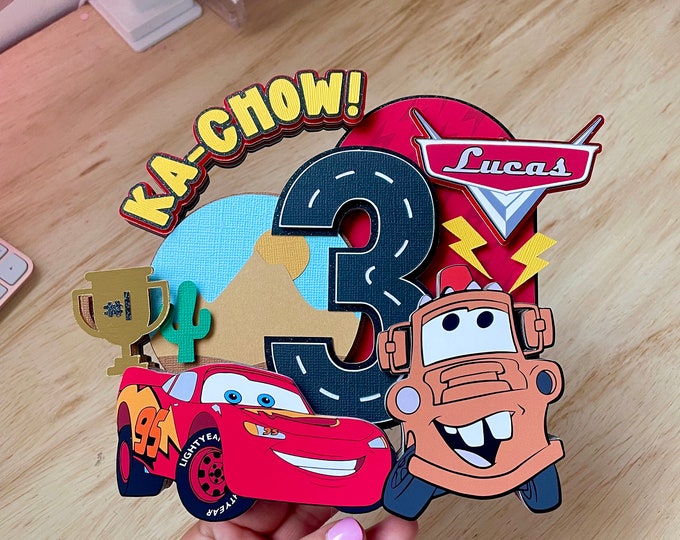Cars Cake Topper, Custom Mcqueen Cake Topper Decor, Mater Cake Topper ...