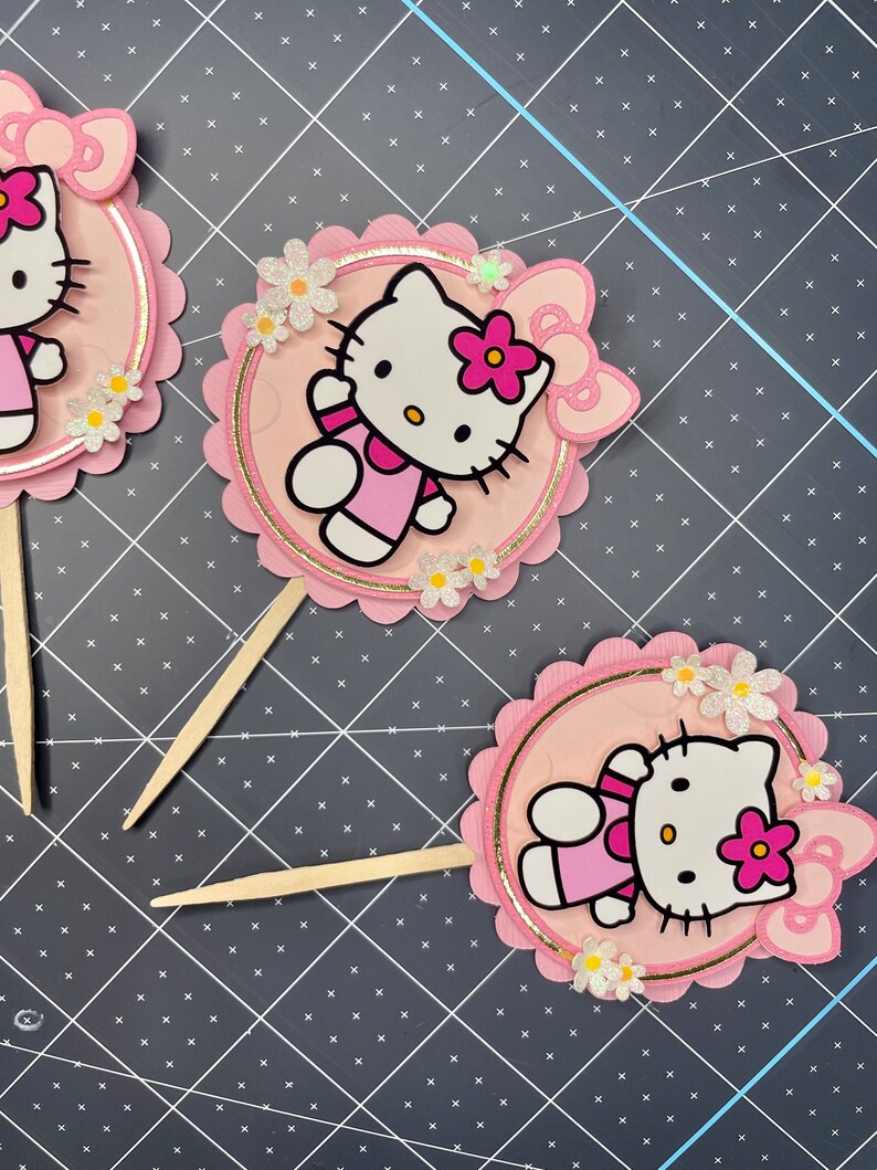 Cute Kitty Cupcake Toppers Pink Kitty Birthday Decorations - Etsy