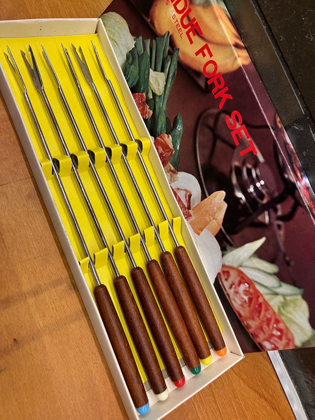 Vintage Fondue Skewer Set - Etsy