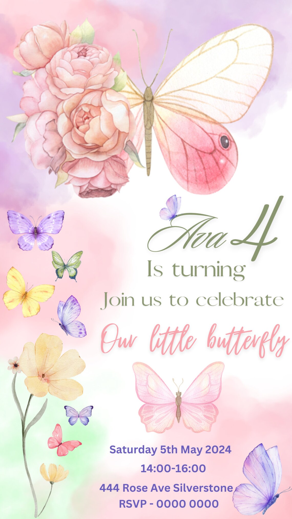 Butterfly Birthday Party Invitation - Etsy
