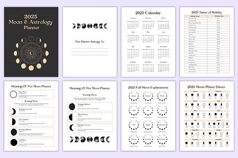 Moon Planner 2025 and Astrology Journal / Digital Ebook - Etsy
