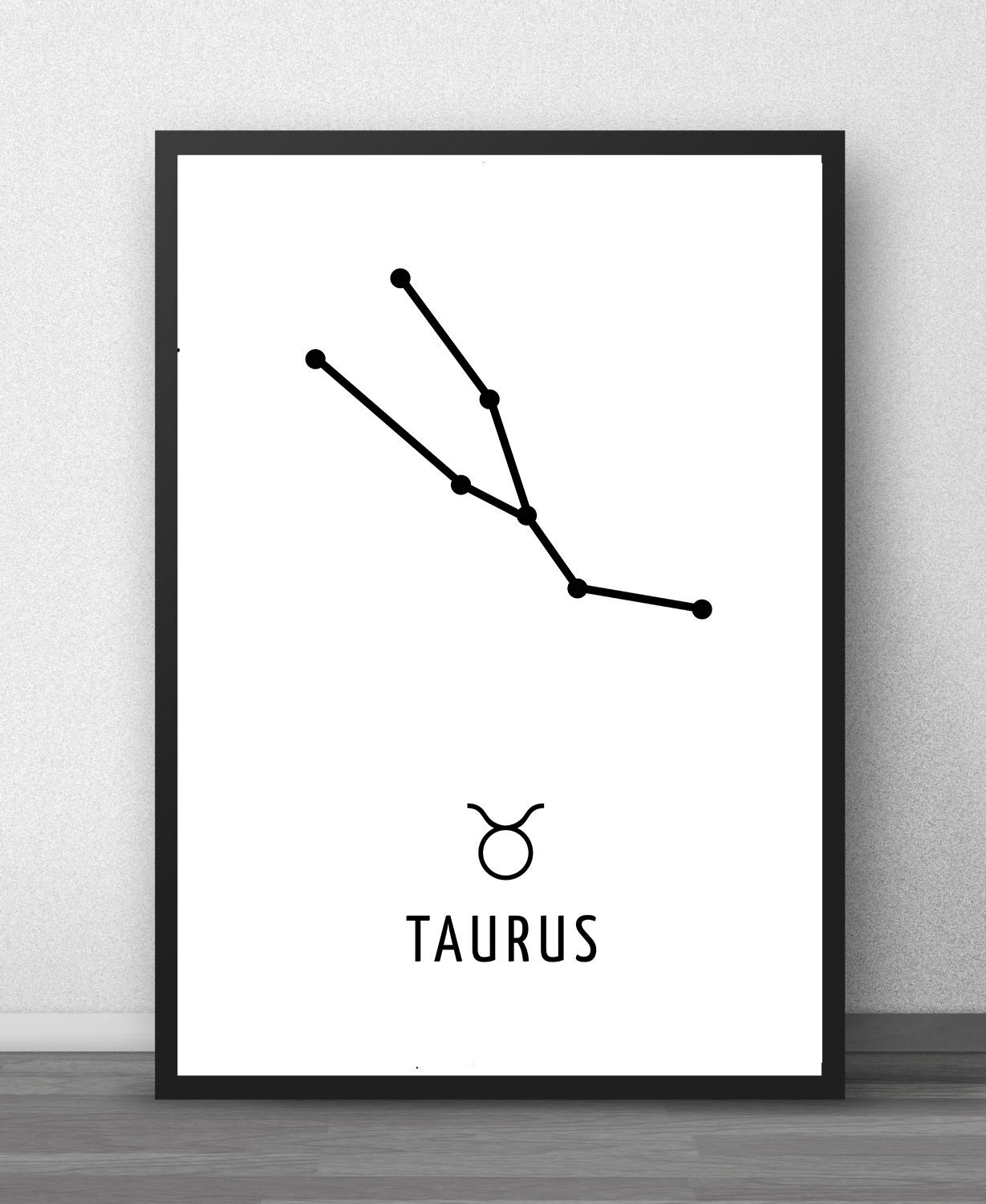 Minimalist Taurus Constellation Wall Art Printable , Taurus Horoscope ...