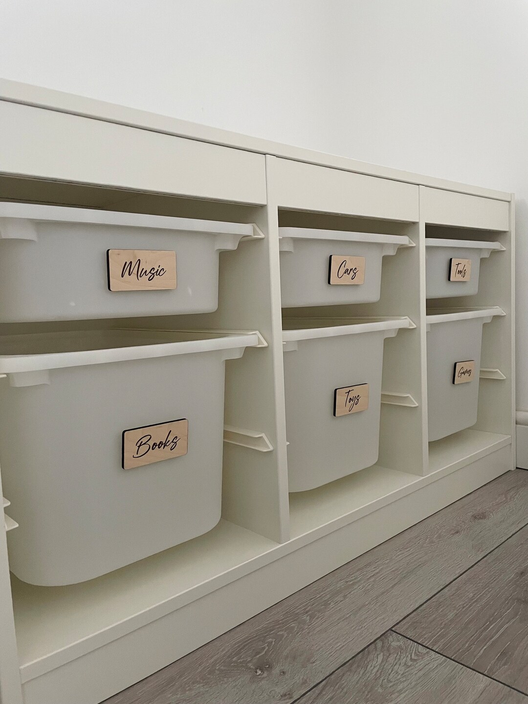 Wooden Rectangle Toy Box Storage Labels, Playroom, Nursery, Ikea ...