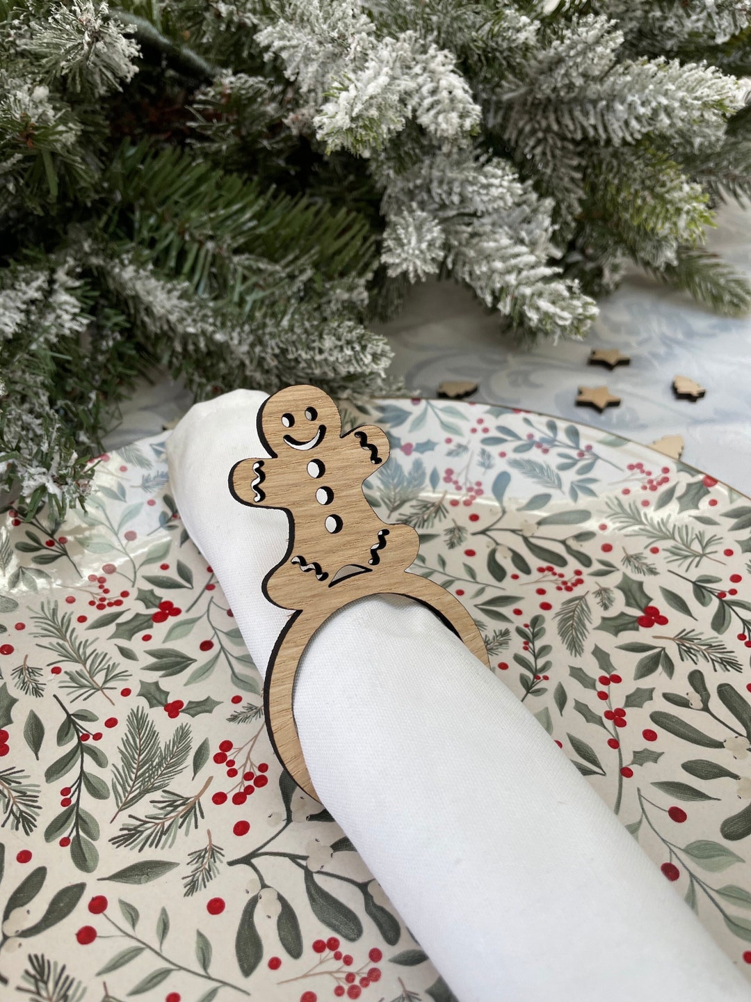 Gingerbread Man Christmas Table Napkin Rings, Christmas Table ...