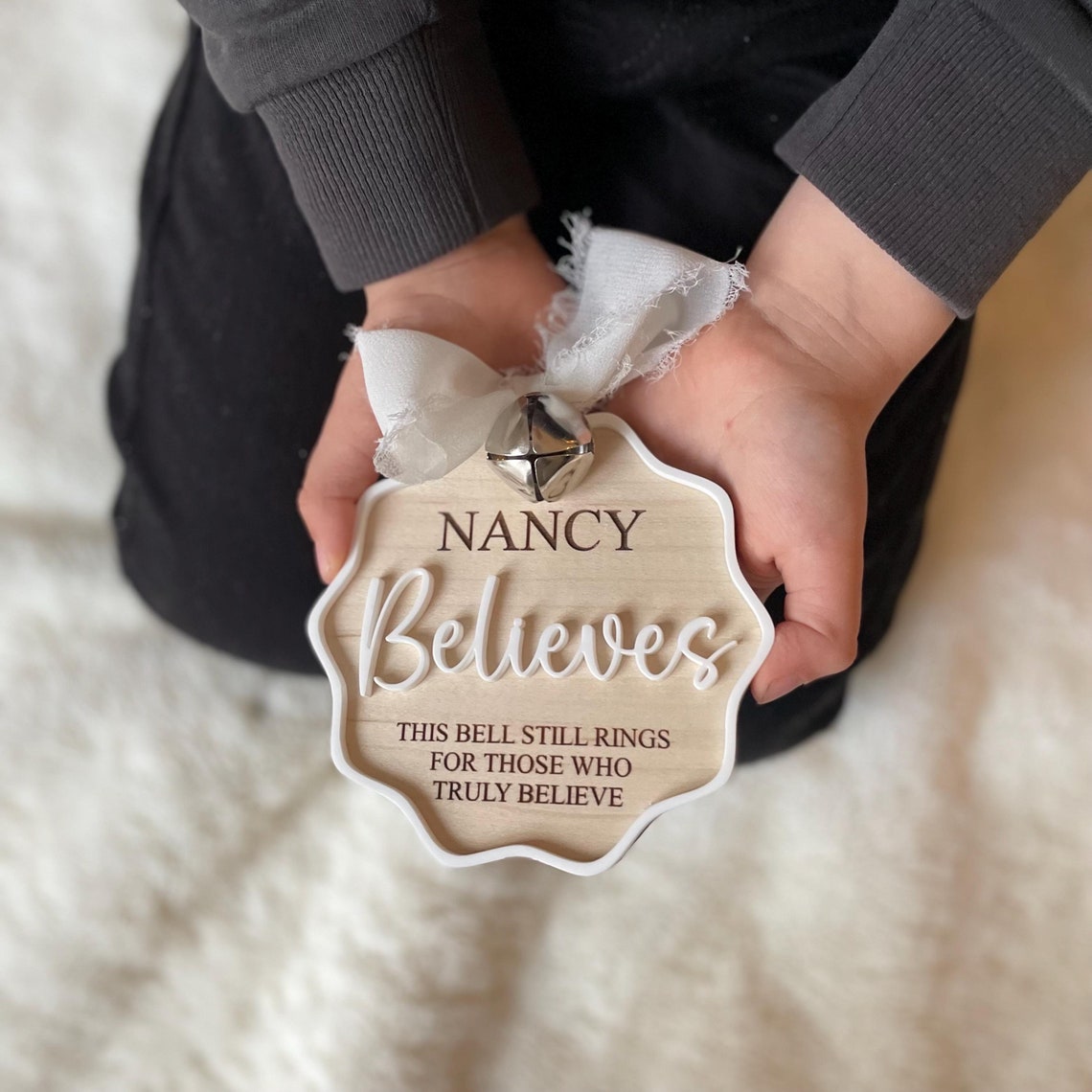 Personalised Christmas Believe Bell & Tag, Christmas Eve Box Filler ...