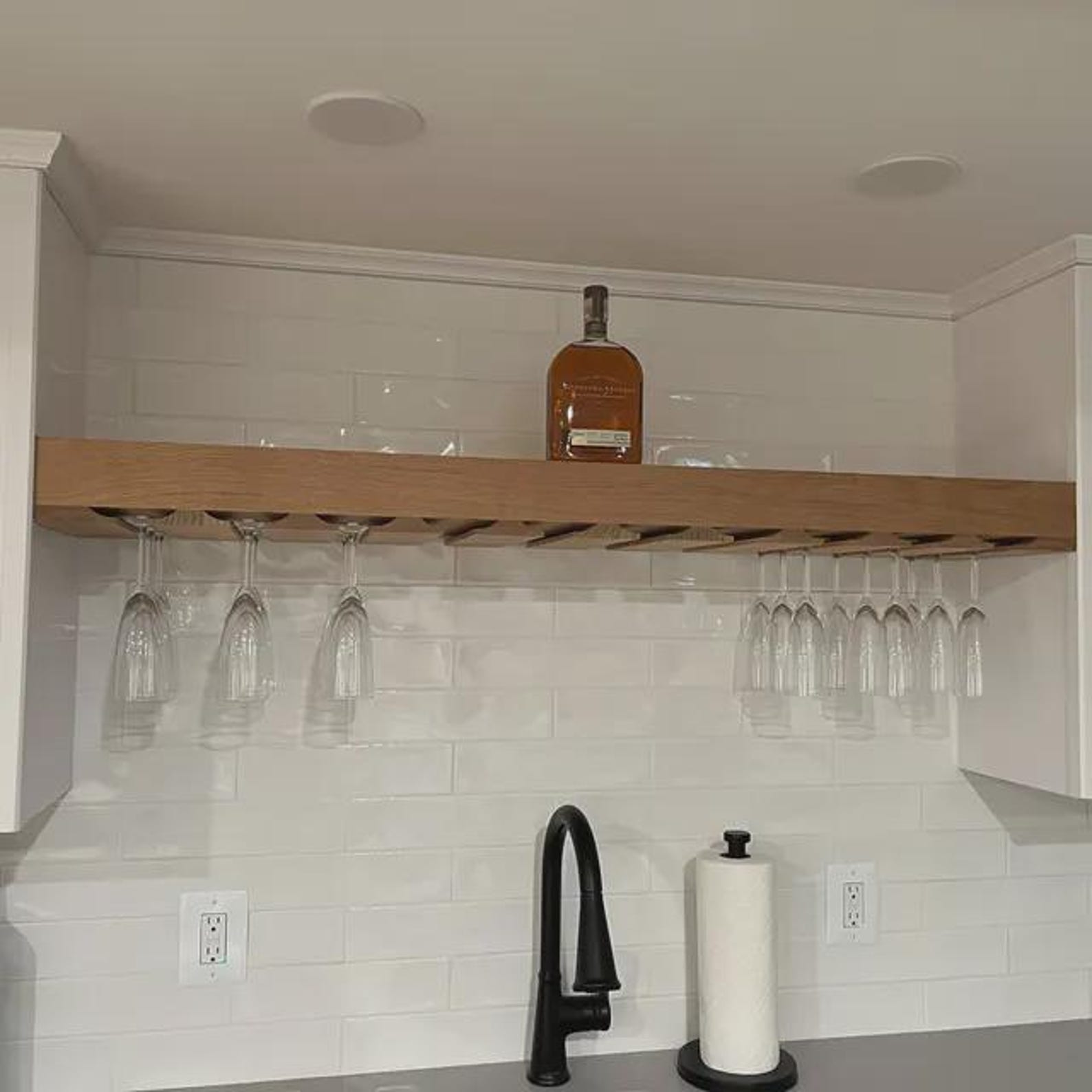 Wine Glass Floating Shelf, Wine Glass Holder, Stemware Floating Shelf ...