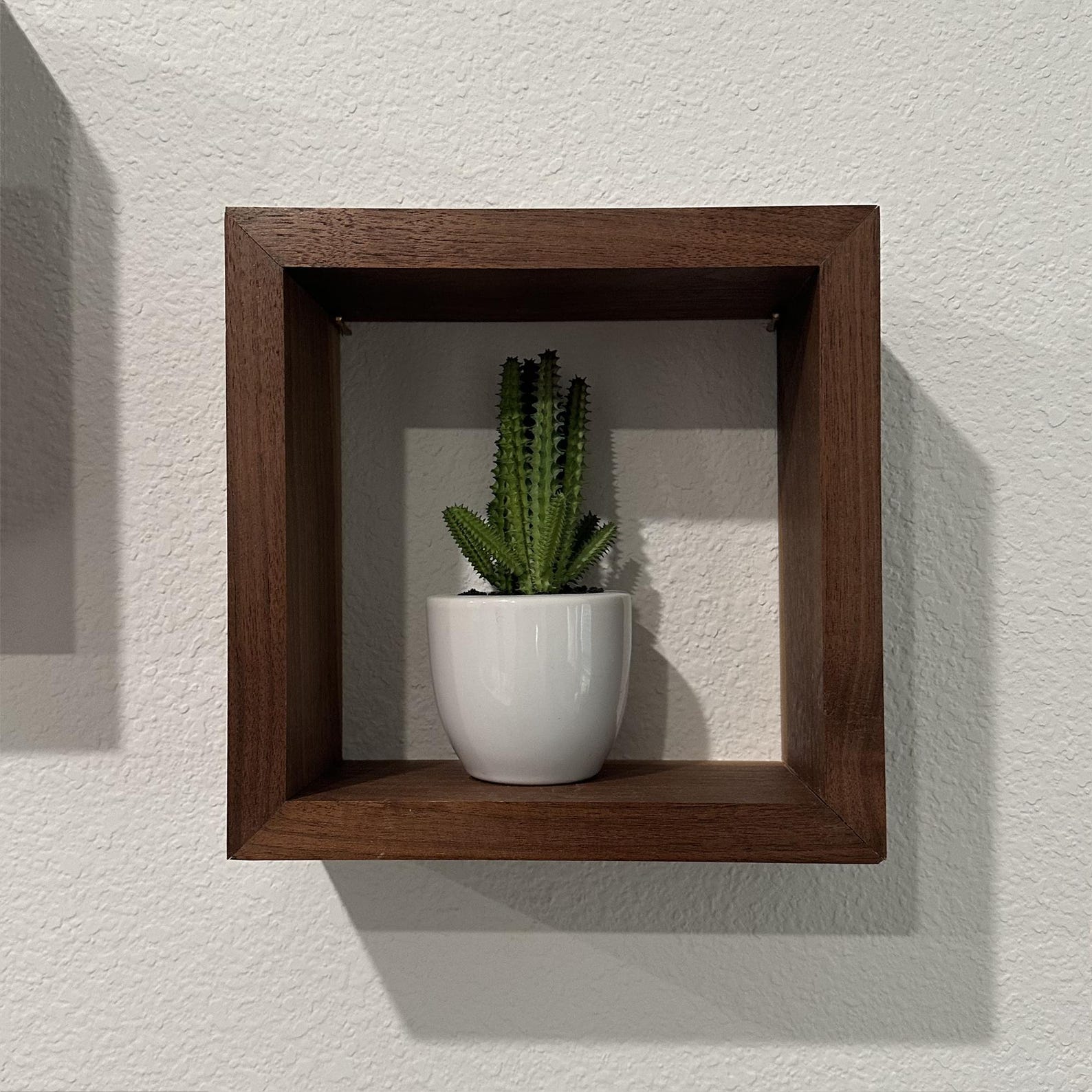 Set of 2 Square Floating Shelves. Solid Wood Shelves. Rectangle Shelf ...