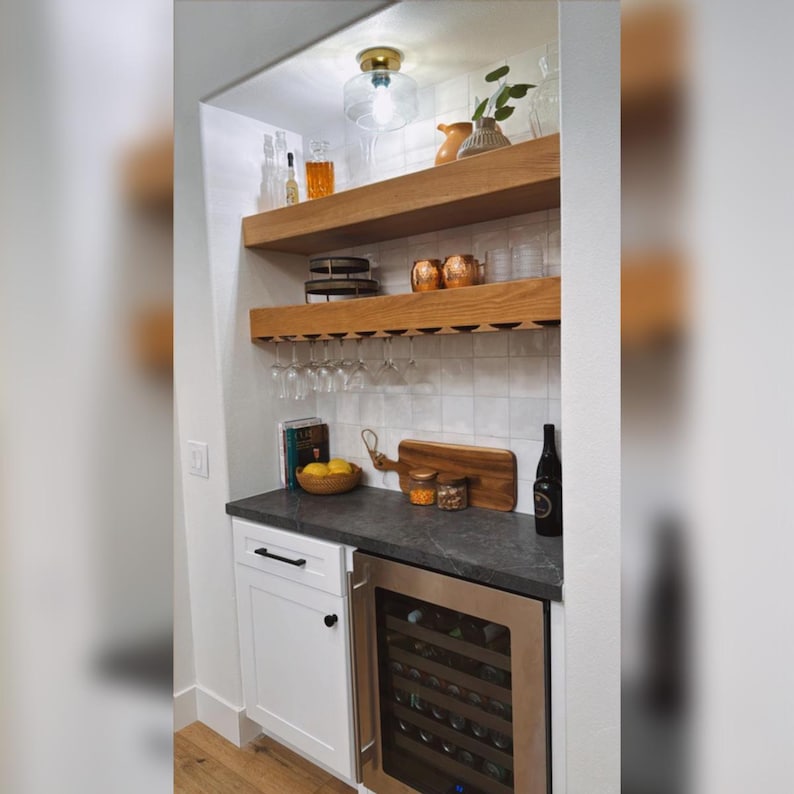 Wine Glass Floating Shelf, Wine Glass Holder, Stemware Floating Shelf ...