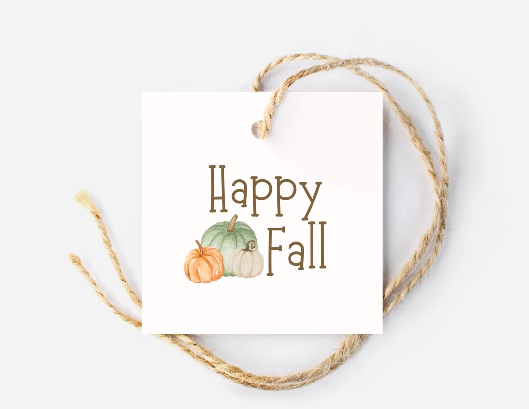 Happy Fall Gift Tag. Fall Party Favors. Gift Tags. Instant Download ...