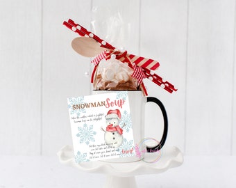 Snowman Soup Treat Bag Topper Snowman Soup Favor Snowman - Etsy