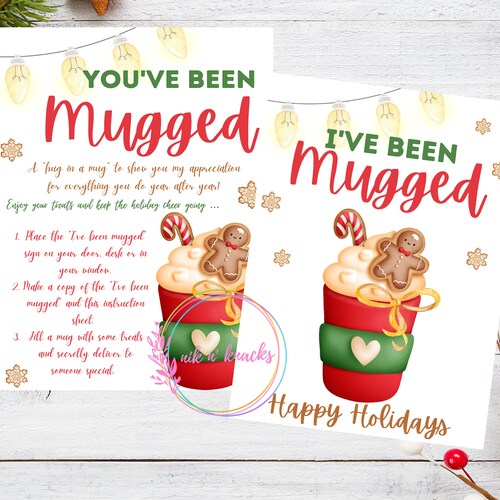 You've Been Mugged Christmas Printable Giving Game - Etsy