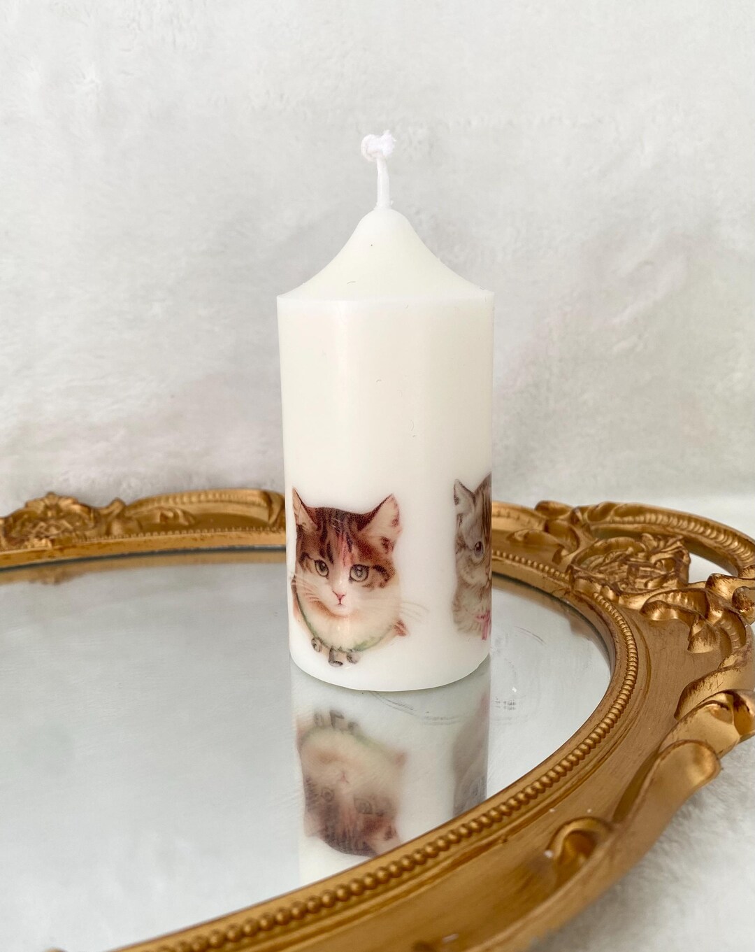 Handcrafted Pillar Candles With Printing, Floral Print Candles ...