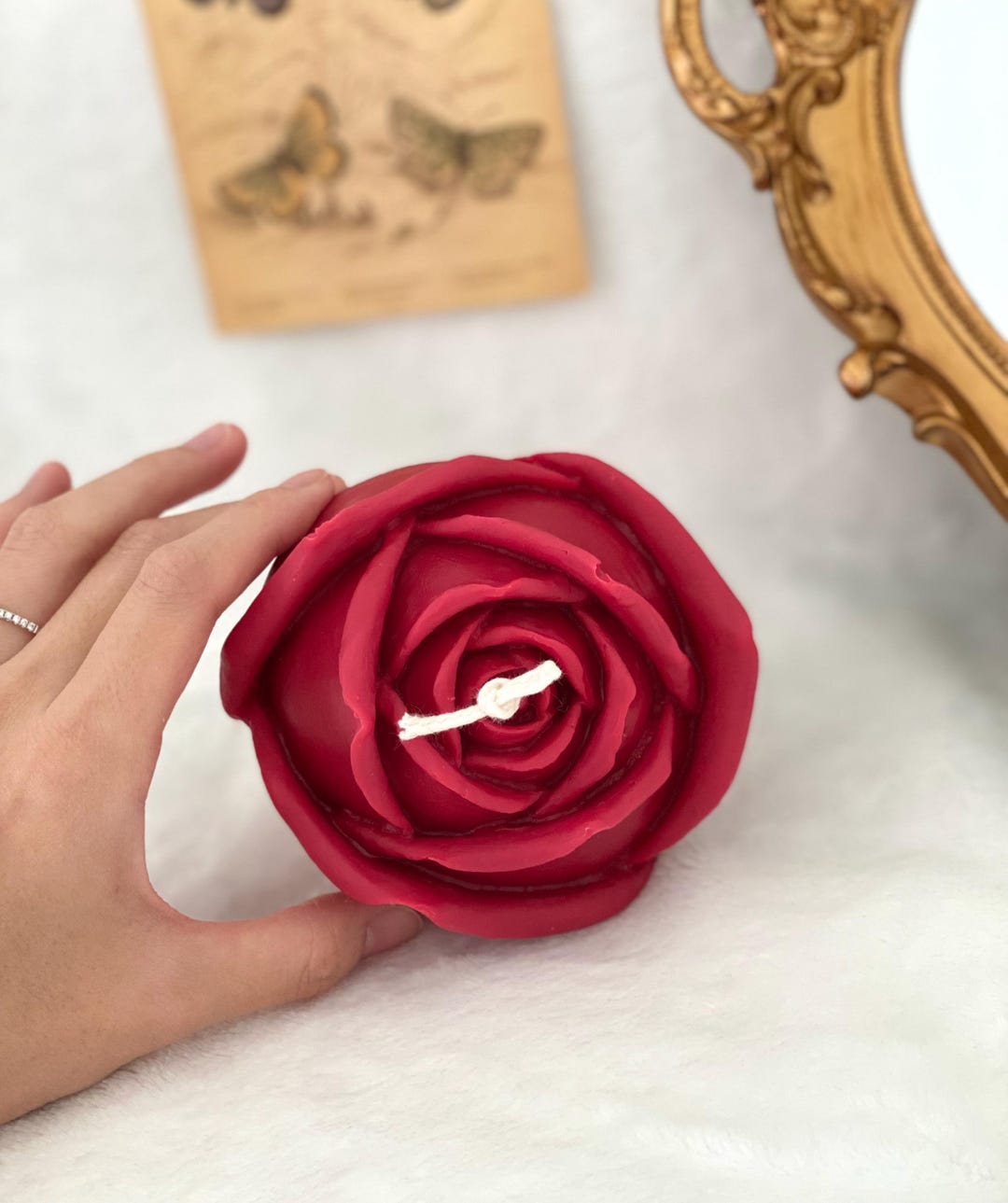 Romantic Rose Shaped Candle, Large Floral Candle, Candle Gift, Home ...